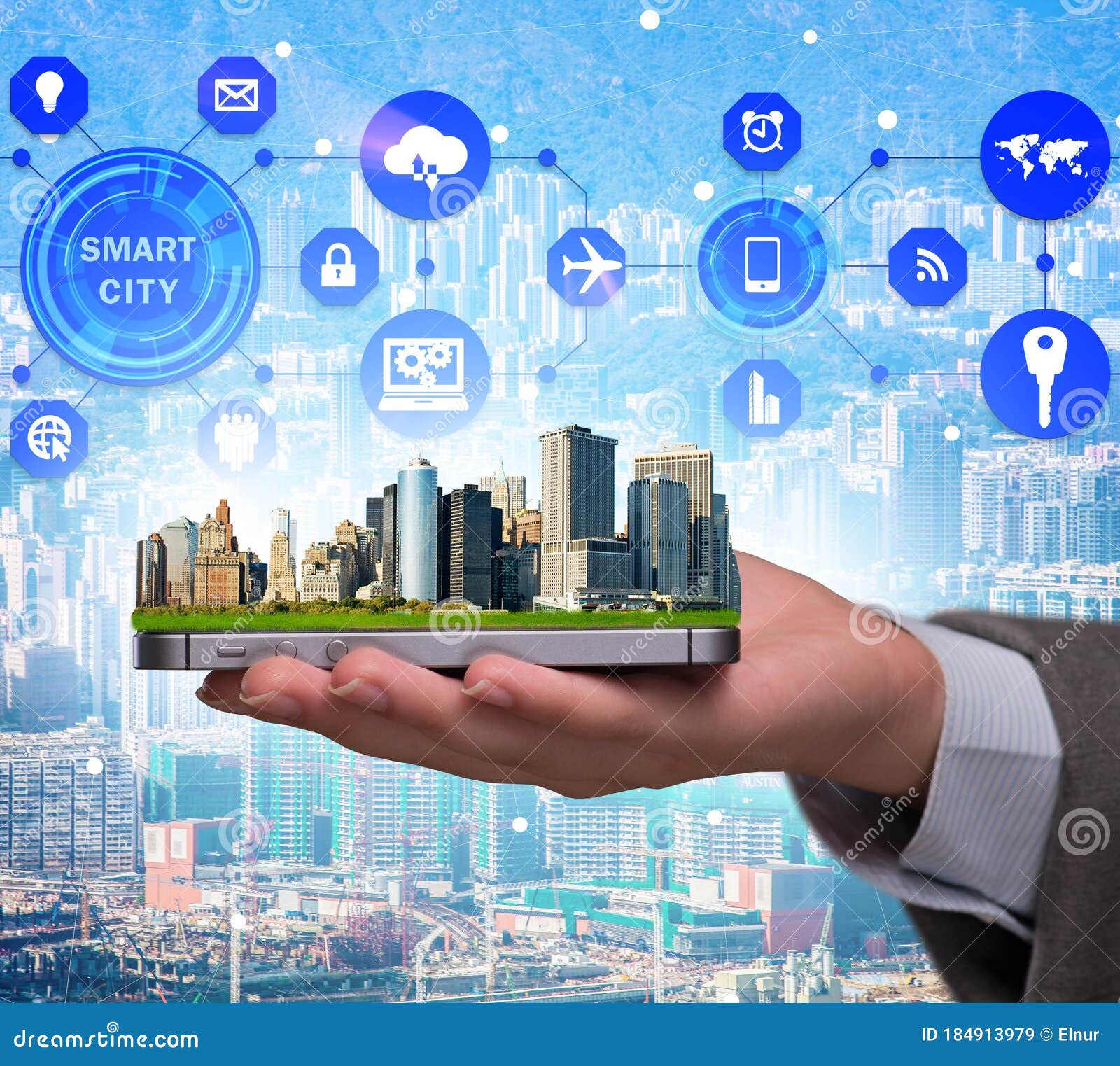 Smart City in Innovation Concept Stock Image - Image of house ...