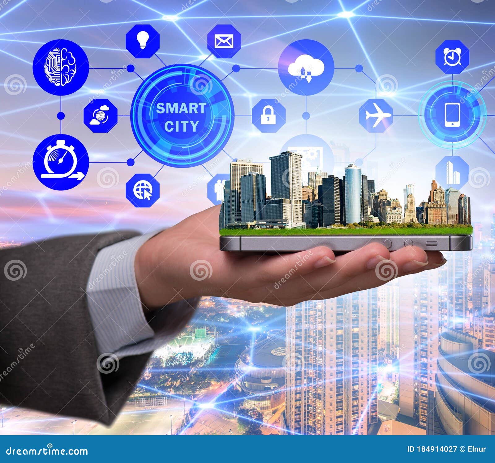 Smart City in Innovation Concept Stock Image - Image of media ...
