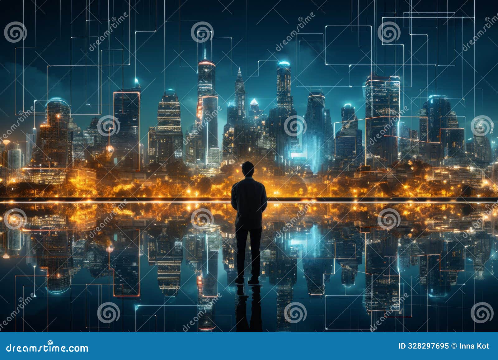 Smart City Iot Programmer Develops Solutions with Binary Codes and Html for Tech and Business ...