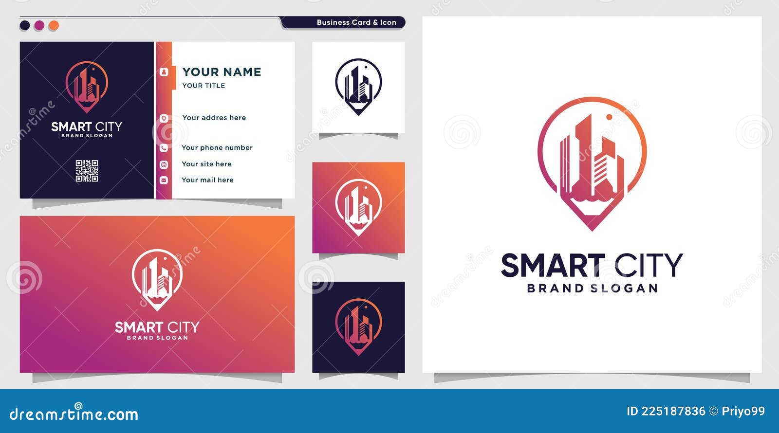 Smart City Logo with Unique Pencil Concept Premium Vector Stock Vector ...