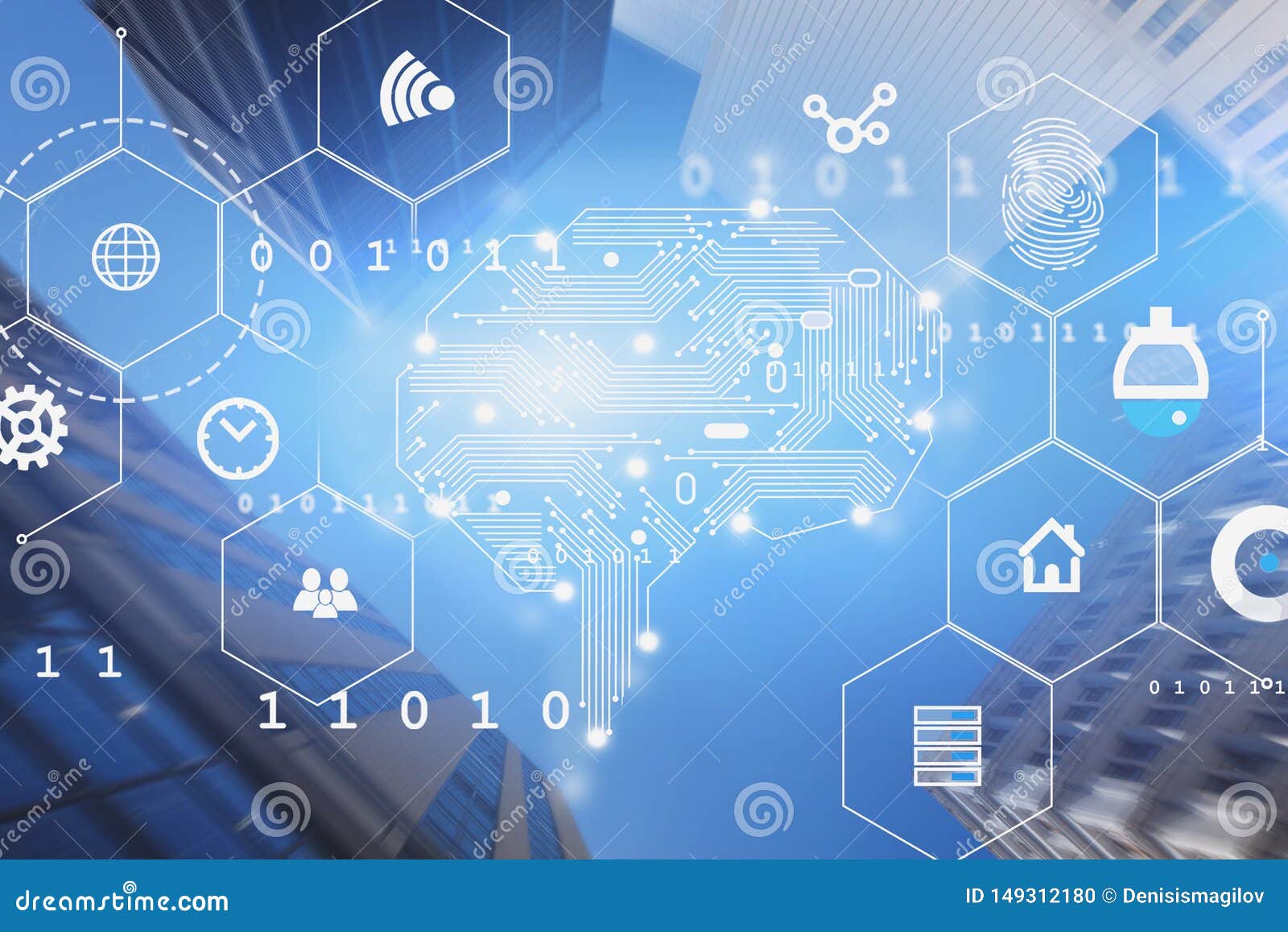 Smart City and Machine Learning, AI Concept Stock Illustration ...