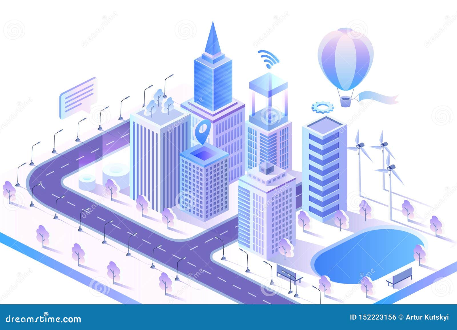 Smart City Modern Concept Isometric Vector Illustration Stock Vector ... Smart City Modern Concept Isometric Vector Illustration Stock Vector ...