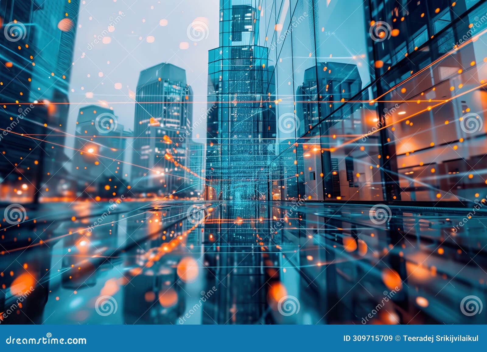 A Smart City Network, Showcasing Interconnected Data Points and Digital ...