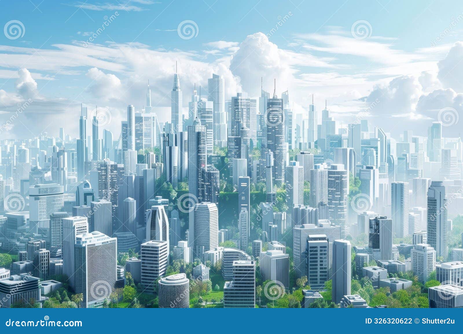 Futuristic University Building, With Students And Faculty In Classrooms And Laboratories ...