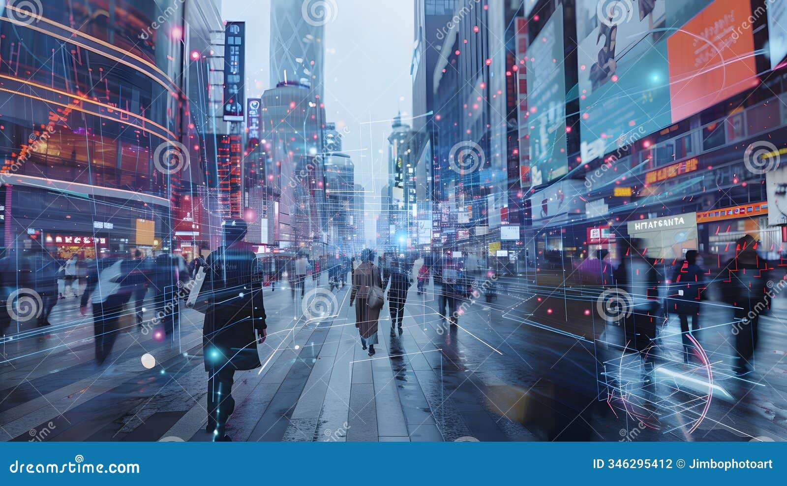 Smart City Sensor Networks Network of Sensors Spread Stock Illustration ...