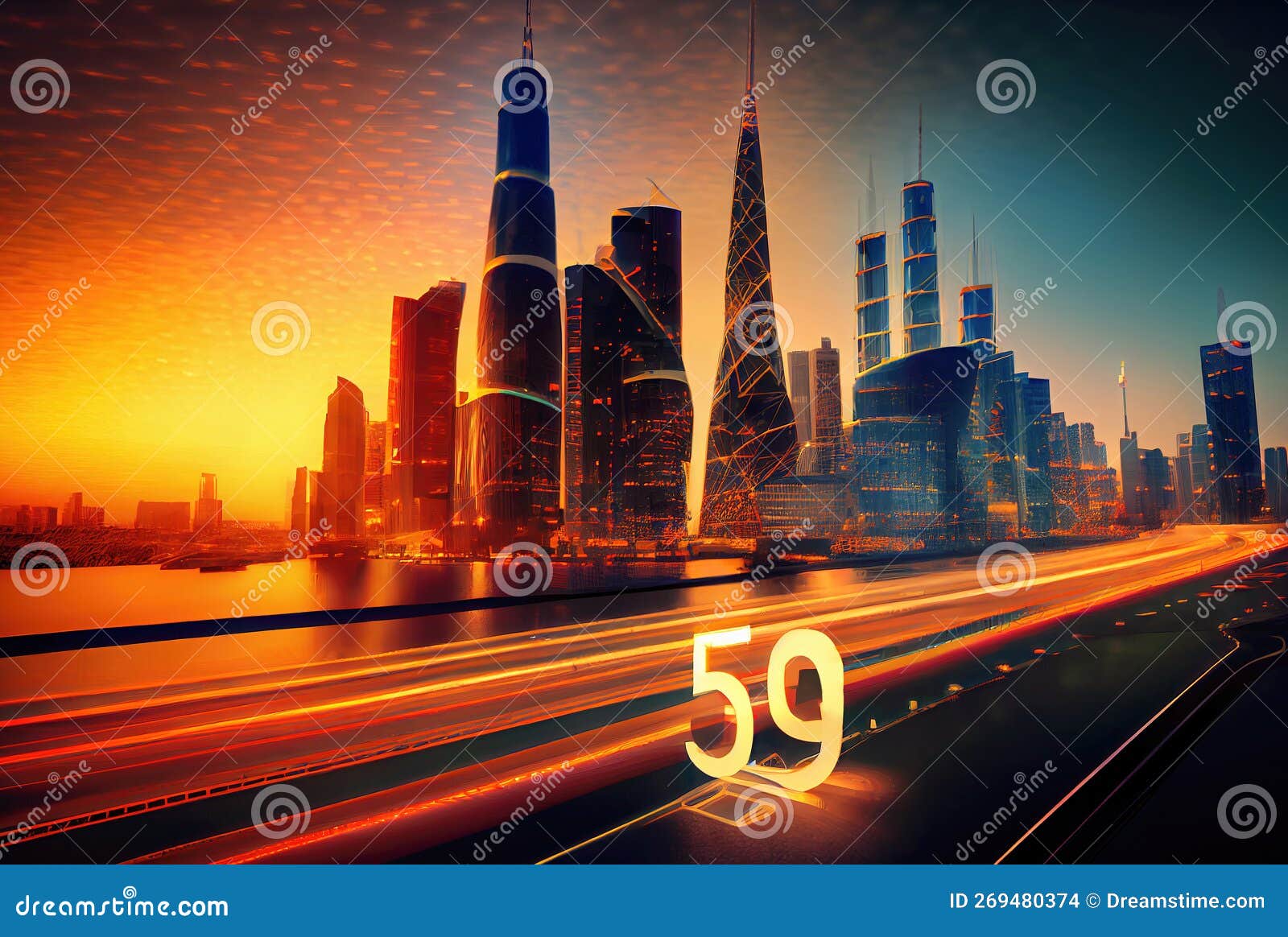 Smart City and Fast 5G Communication Network Representation Concept ...