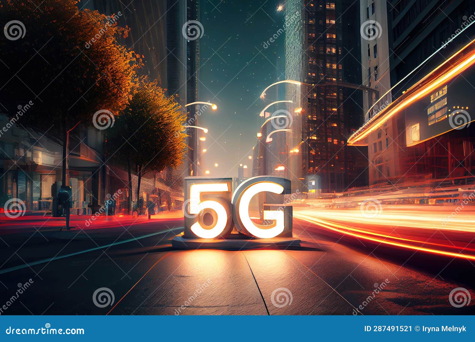 Smart City and Fast 5G Communication Network Representation Concept ...