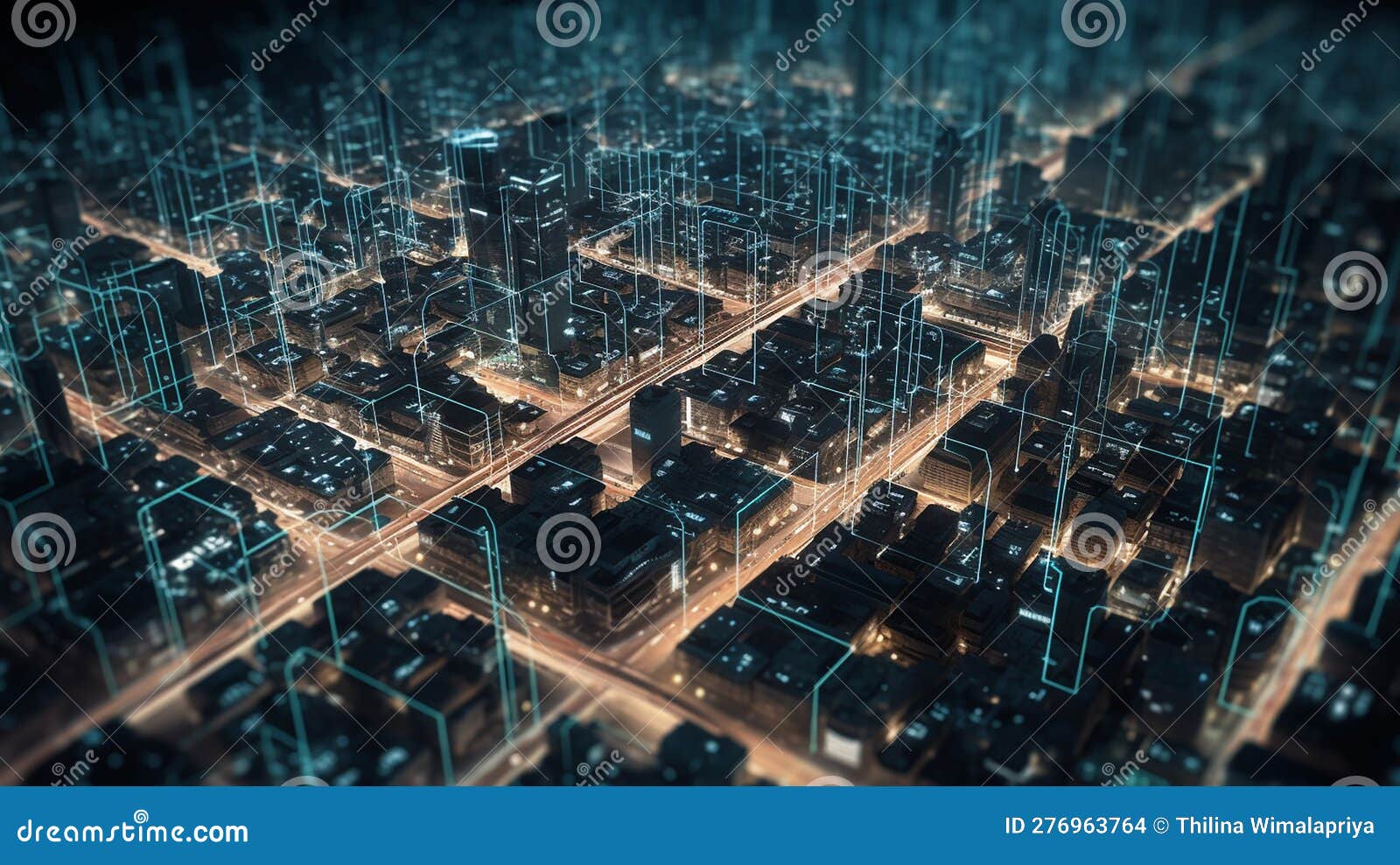 Smart City Surface Zoom In Macro Tech Computer Background Stock Photo ...