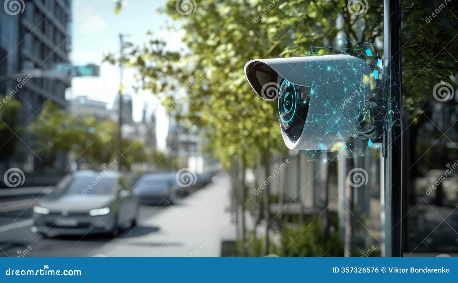 Smart City, Smart Surveillance Cameras Analyzing the Environment, with ...