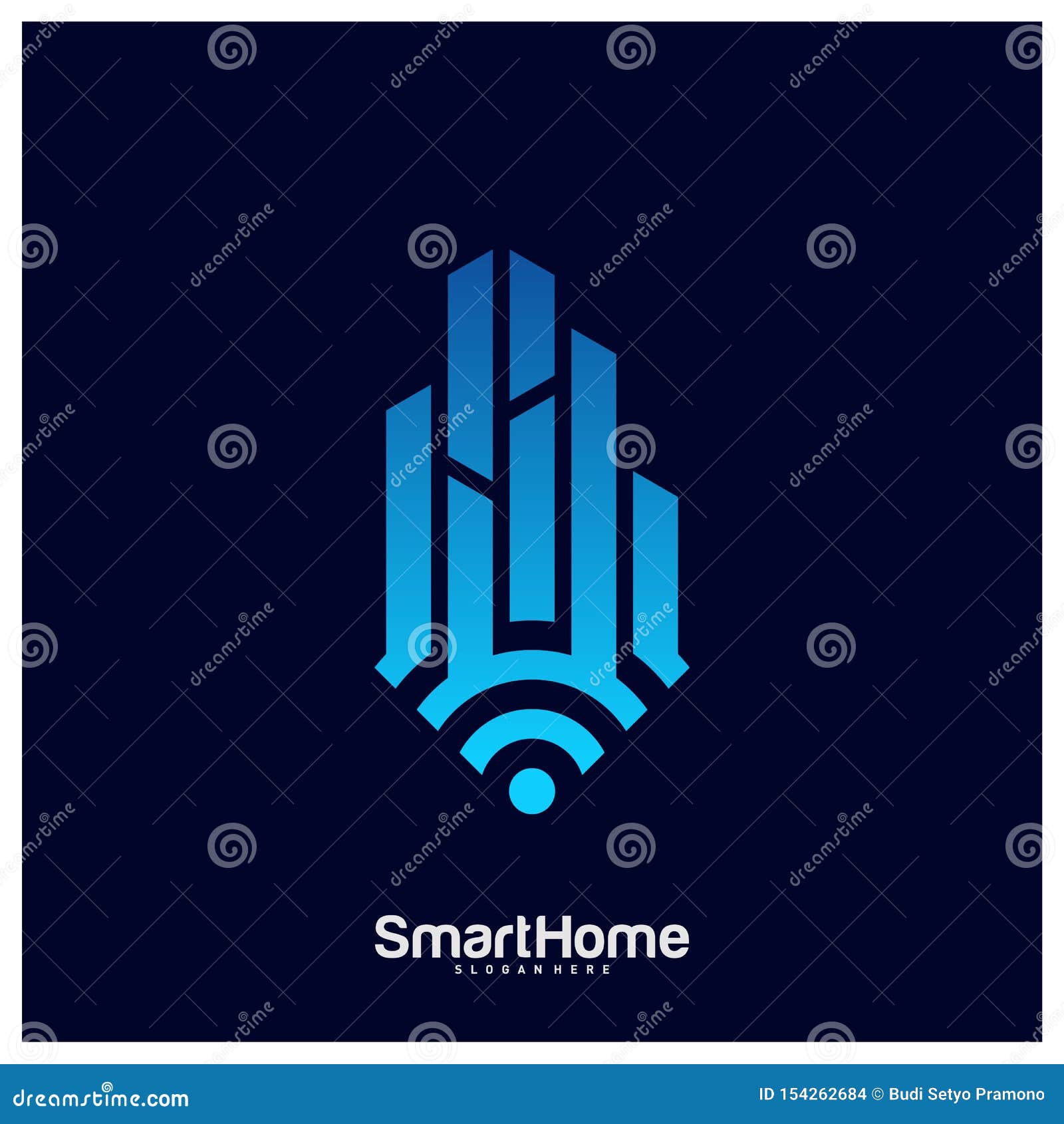 Smart City Tech Logo Vector. City Net Logo Concept Vector. Wifi House ...