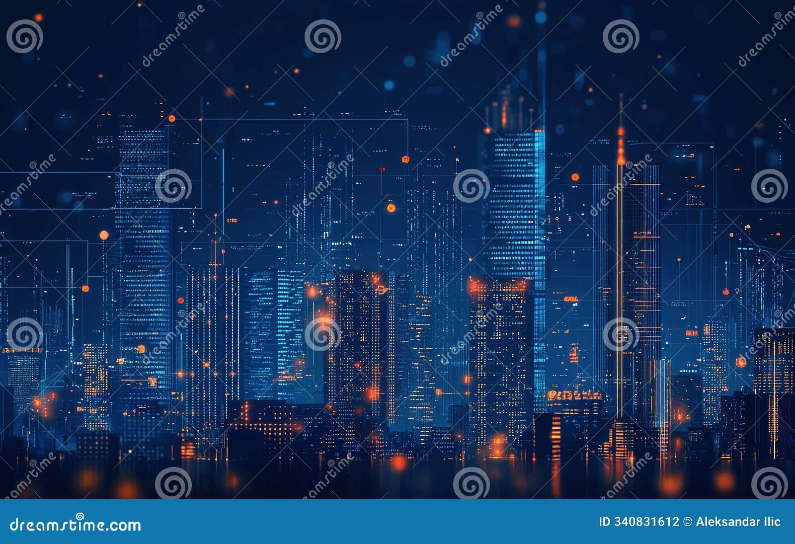 Smart City. Technologically Advanced Modern Concept of Future Buildings ...