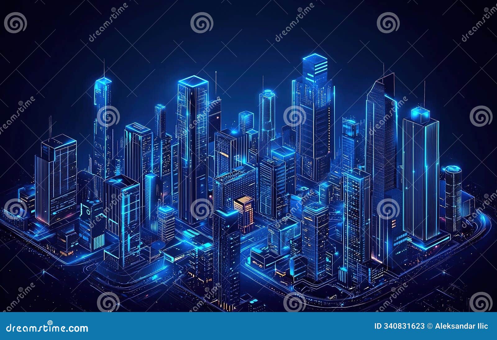 Smart City. Technologically Advanced Modern Concept of Future Buildings ...