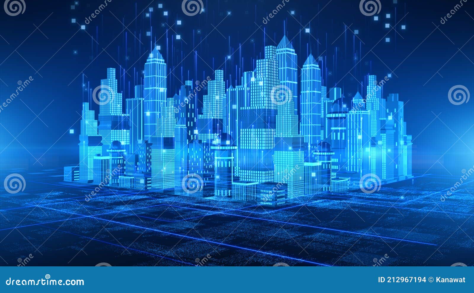 Smart City with Technology 5g Communication. Futuristic Digital Data ...