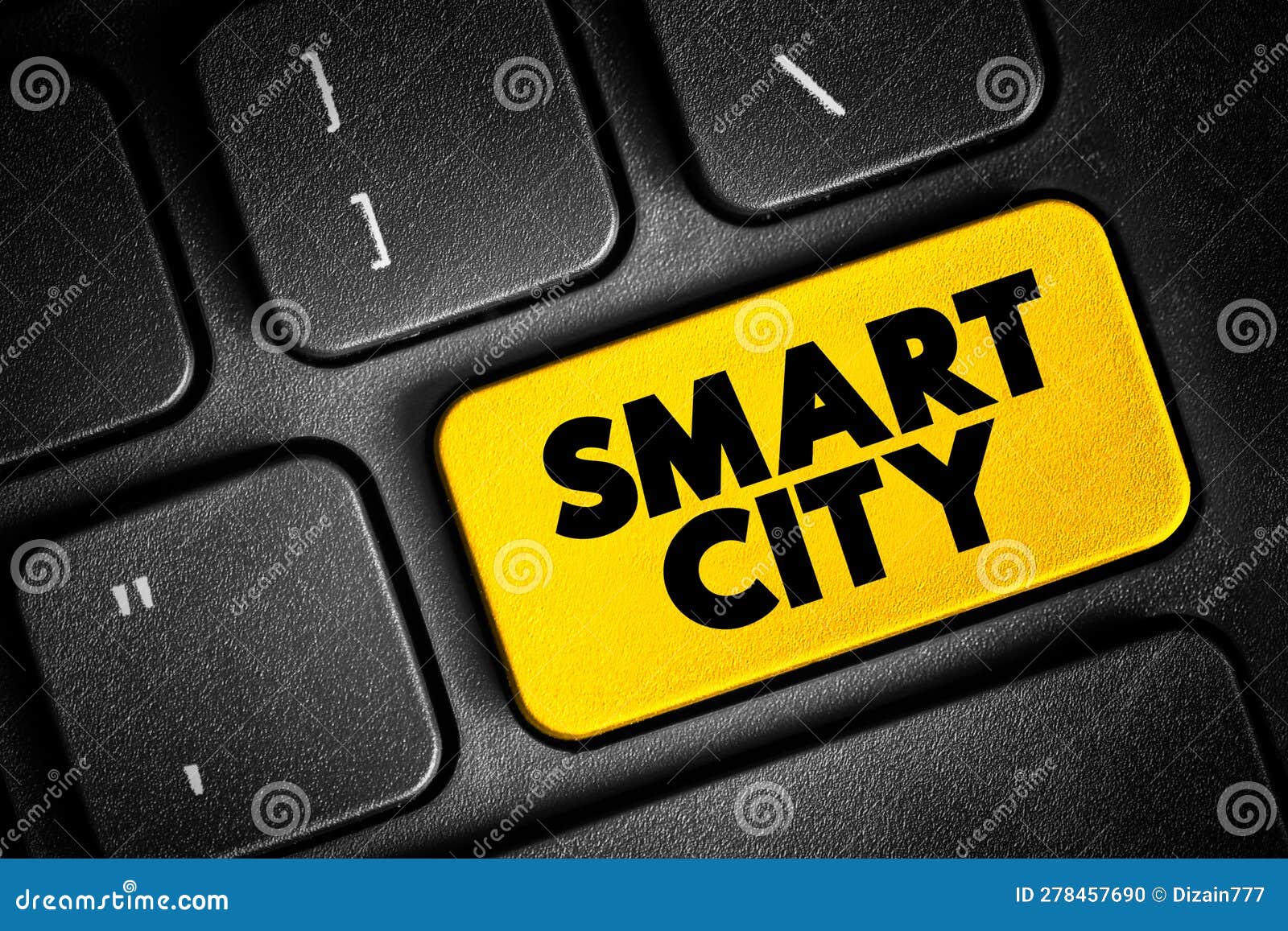 Smart City Text Button on Keyboard, Concept Background Stock Photo ...