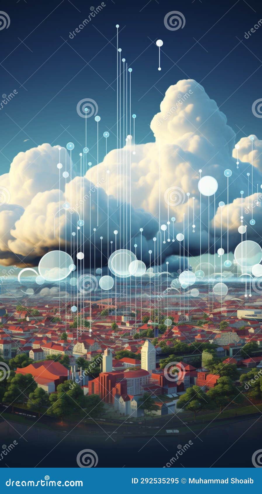 Smart City Vision Illustrated on a Banner with a Cloud Computing ...