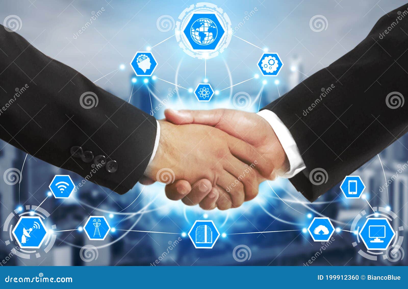 Smart City and Wireless Communication Network. Stock Photo - Image of ...