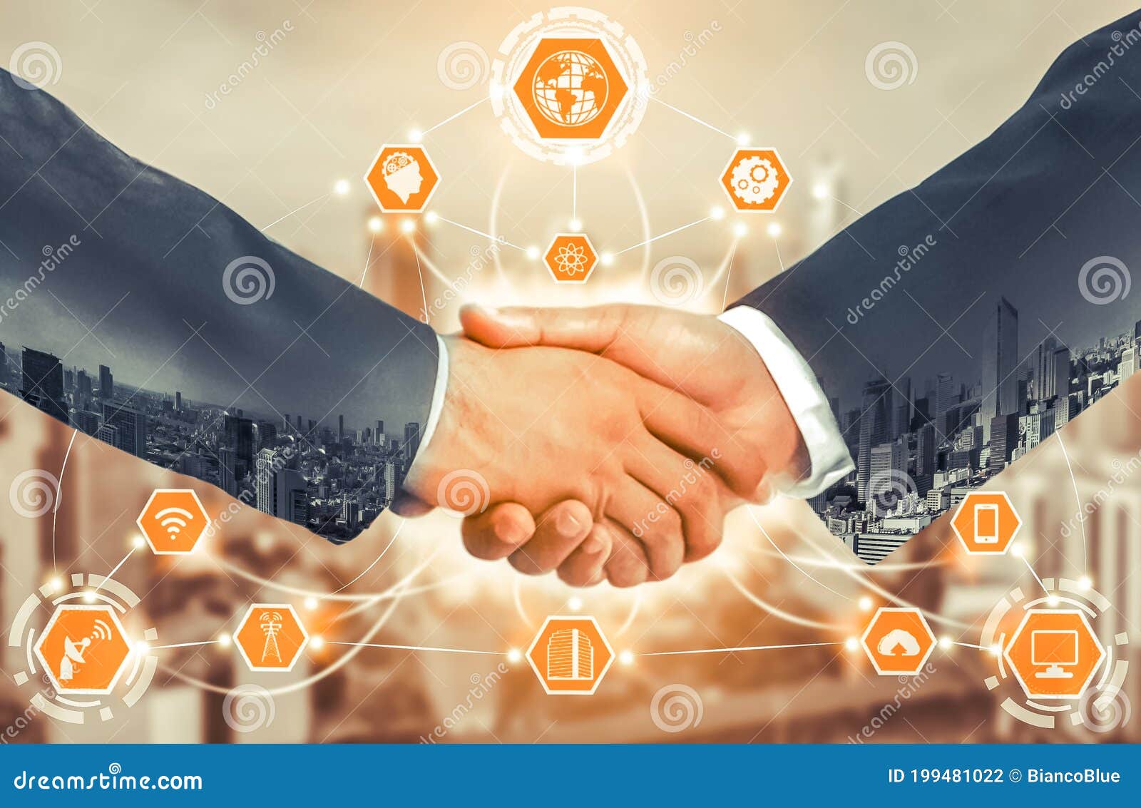 Smart City and Wireless Communication Network. Stock Photo - Image of ...