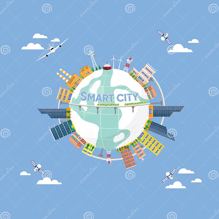 Smart city stock vector. Illustration of cities, innovation - 83587764