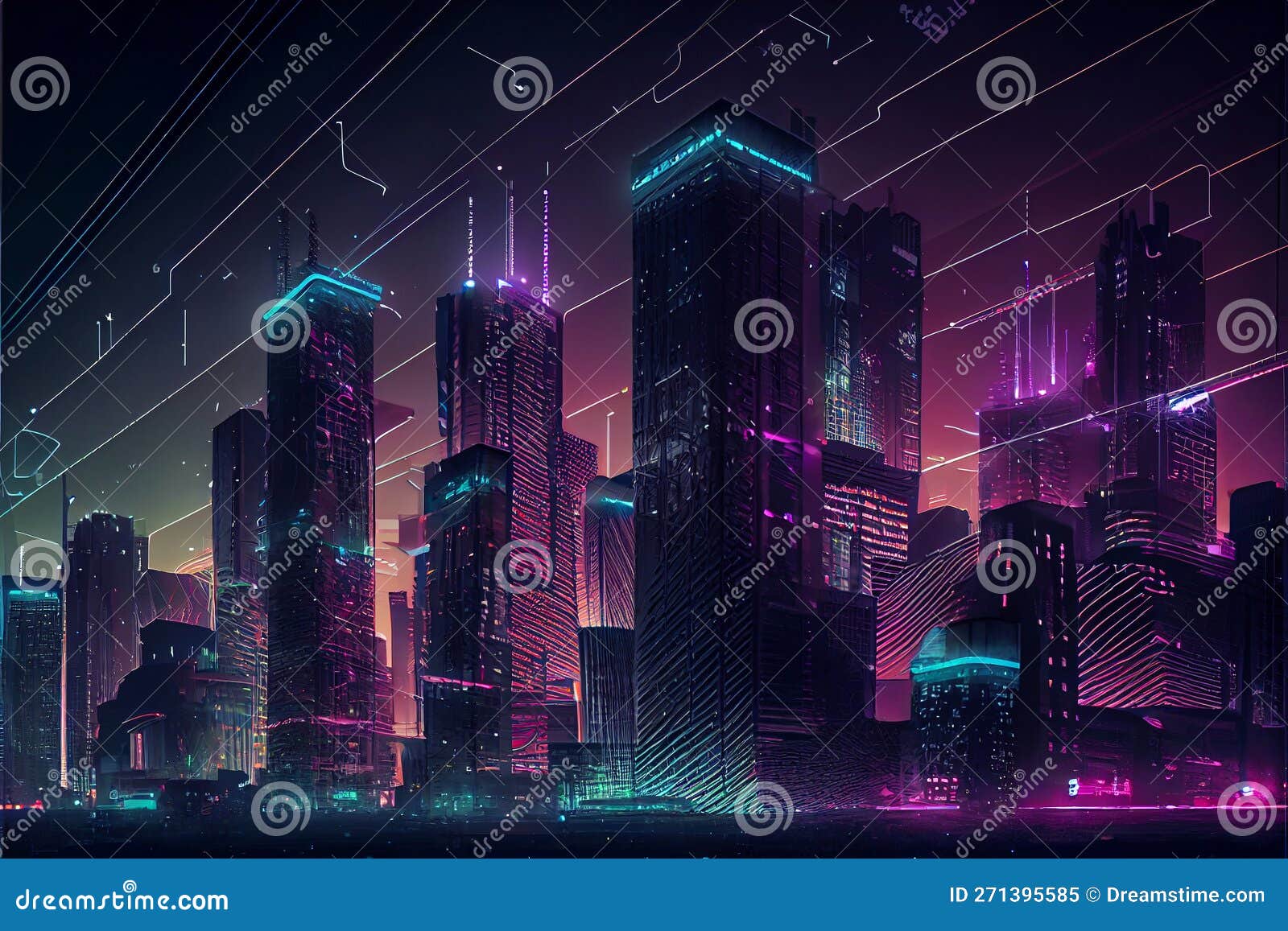 Smart Cityscape, Telecommunication and Communication Network Concept ...