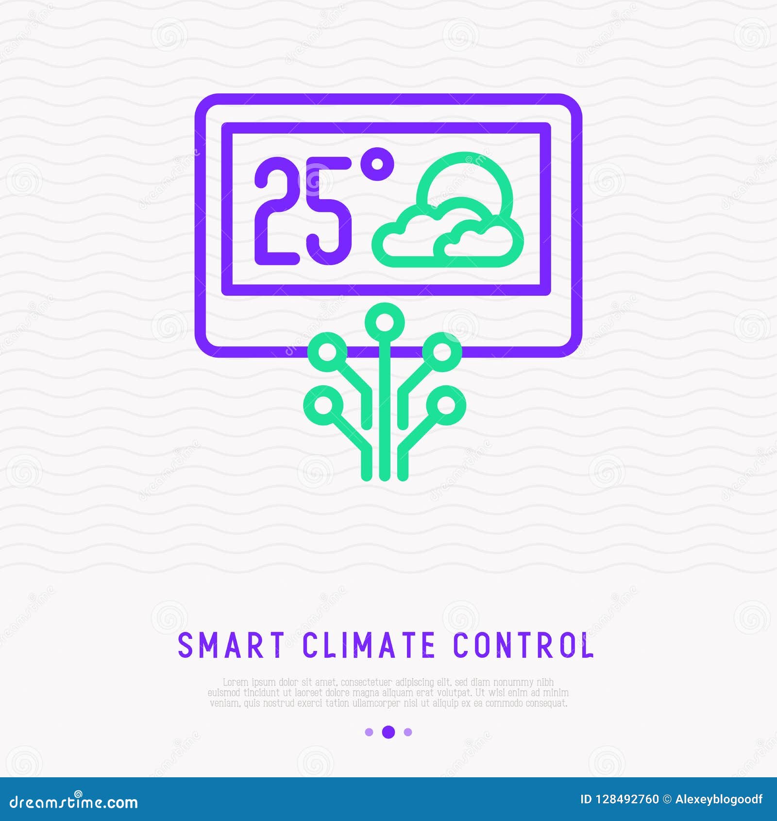 Smart Climate Control Thin Line Icon Stock Vector - Illustration of ...