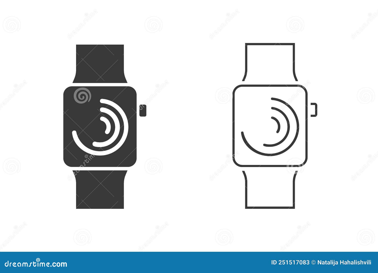 Smart Clock Icon Set Isolated on White Background. Vector Stock Vector ...