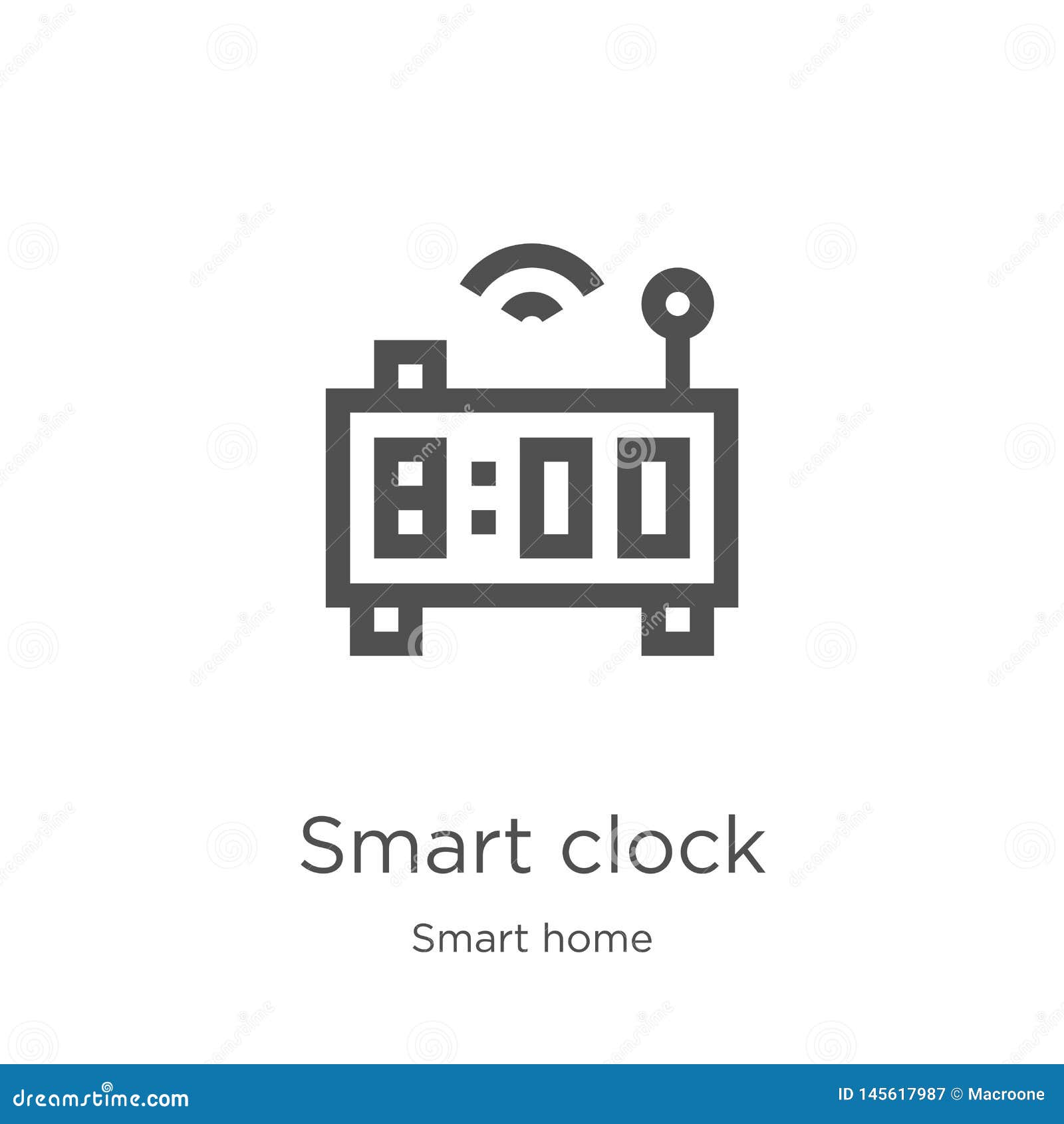 Smart Clock Icon Vector from Smart Home Collection. Thin Line Smart ...