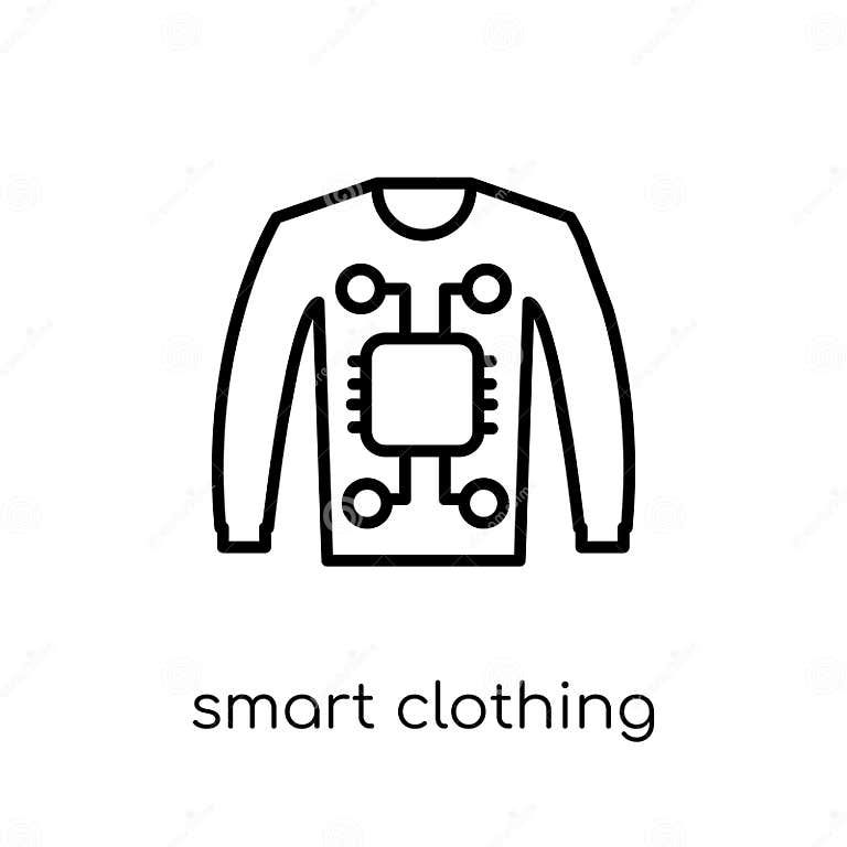 Smart Clothing Icon. Trendy Modern Flat Linear Vector Smart Clot Stock ...