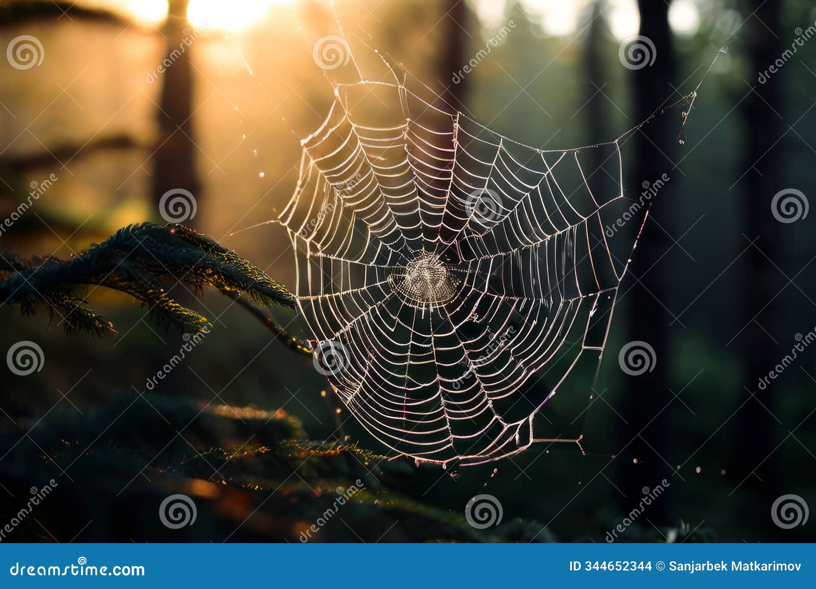 Smart Cobweb for Forest Fire Detection Stock Illustration ...