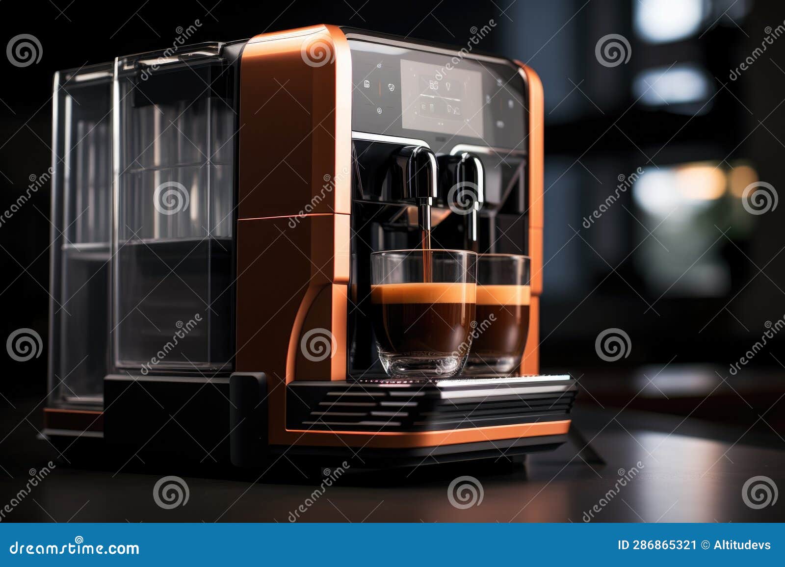 Smart Coffee Machine with Customizable Settings Visible Stock Image ...