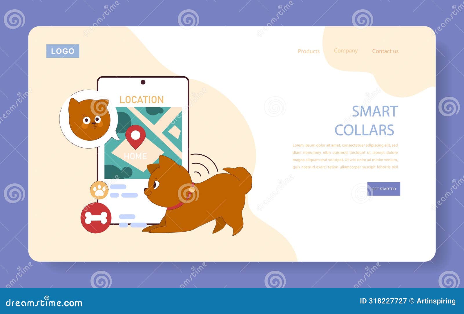 Smart Collars concept. stock illustration. Illustration of application ...