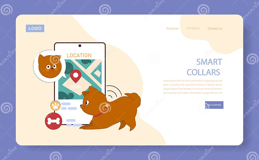 Smart Collars concept. stock illustration. Illustration of application ...