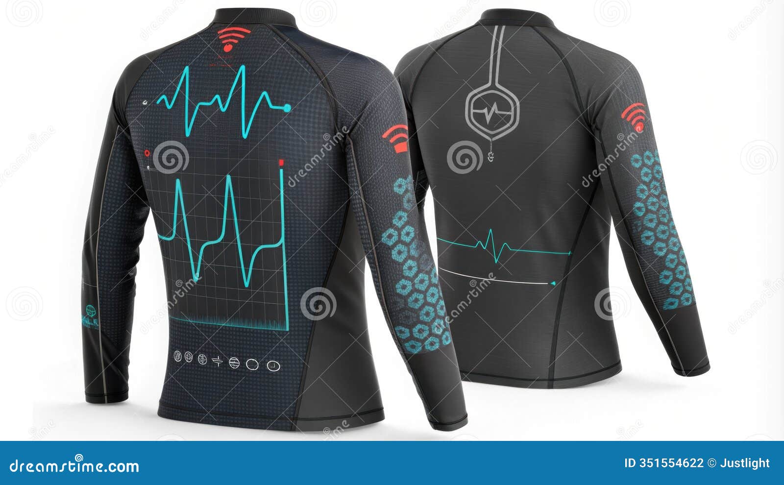 Smart Compression Shirt Showing Heart Rate and Wireless Connectivity ...