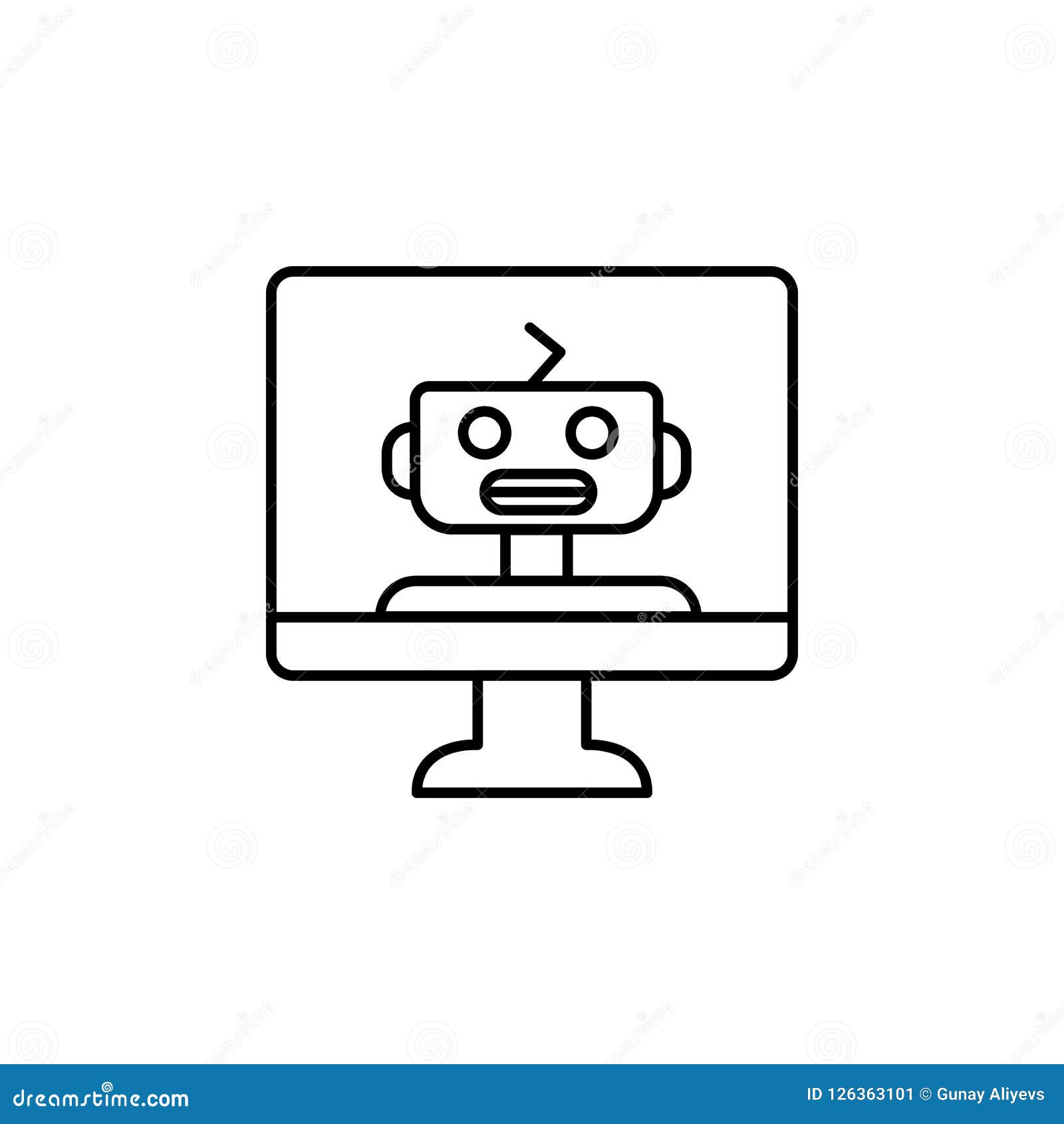 Smart Computer Concept Line Icon. Simple Element Illustration Stock ...