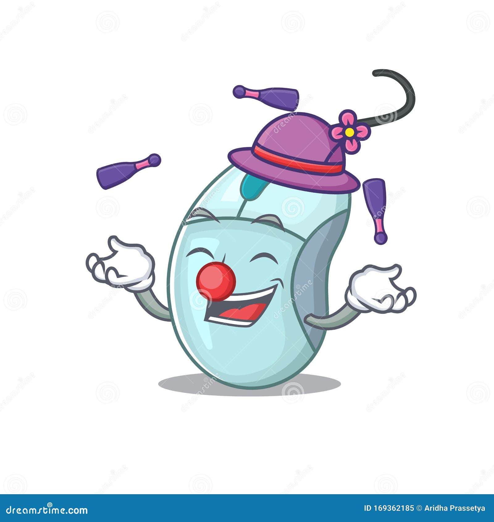 Smart Computer Mouse Cartoon Character Design Playing Juggling Stock ...