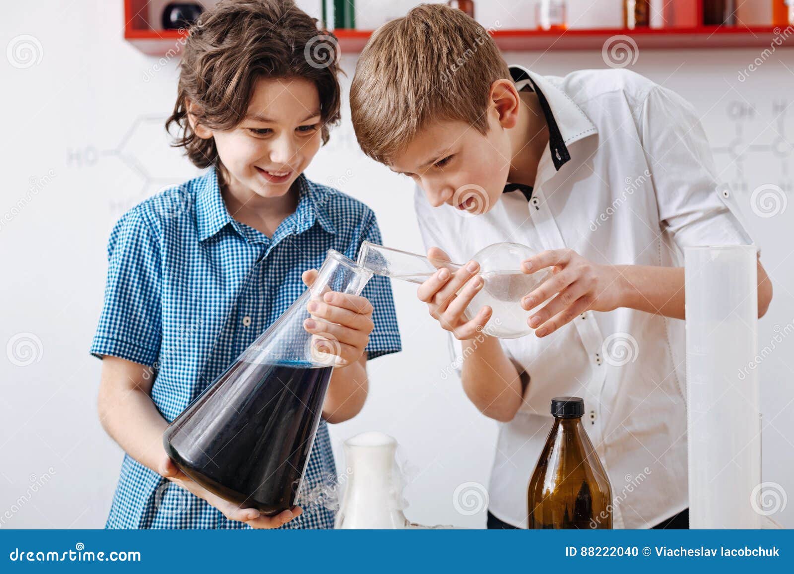 Smart Concentrated Boy Focusing on the Experiment Stock Photo - Image ...