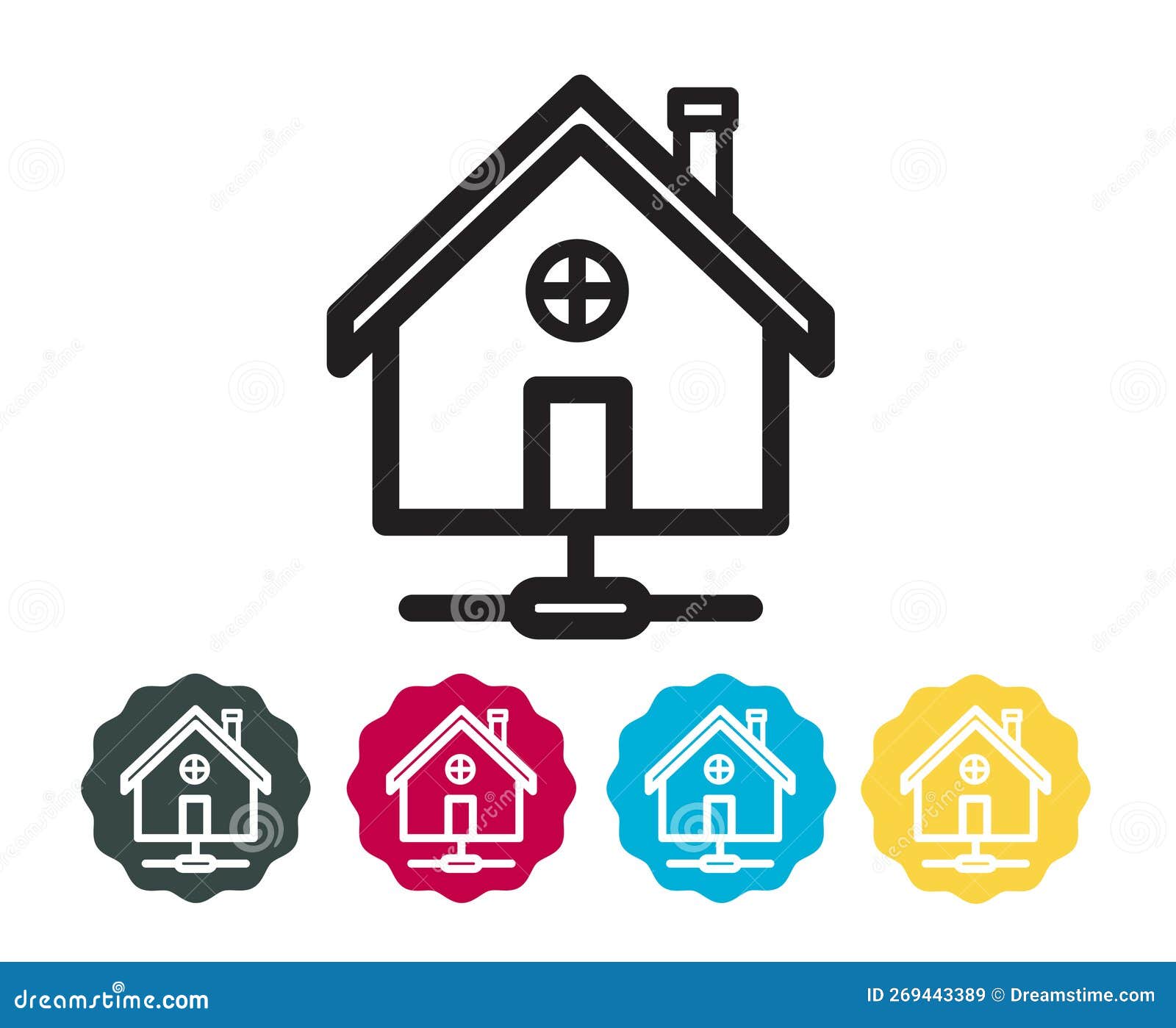 Smart Connected Home - Icon Stock Vector - Illustration of symbol ...