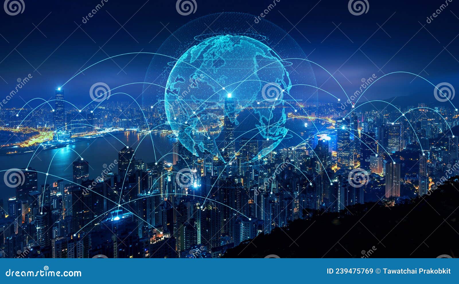Smart Connection Network System, Smart City Network Concept, 5G ...