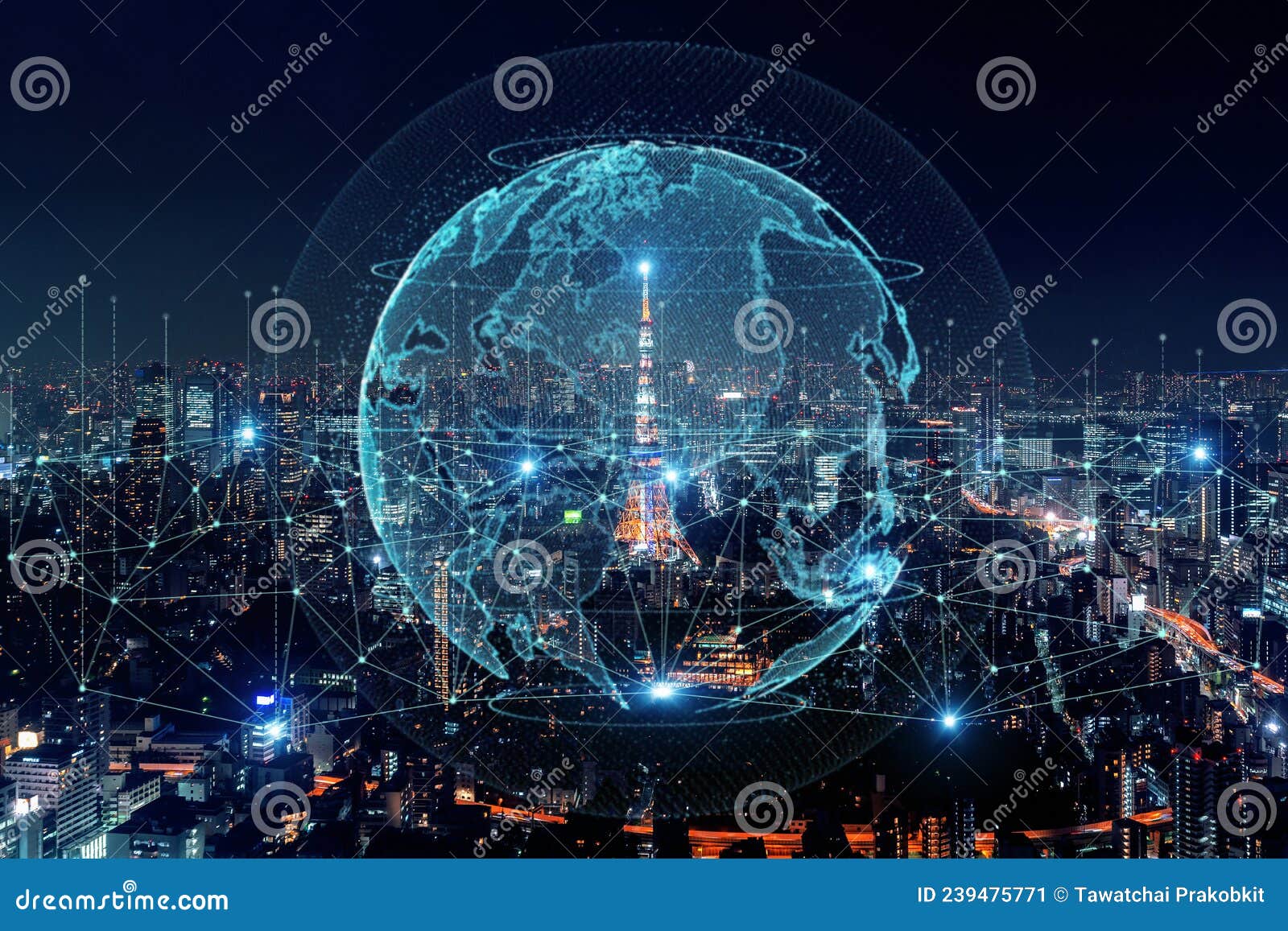 Smart Connection Network System, Smart City Network Concept, 5G ...