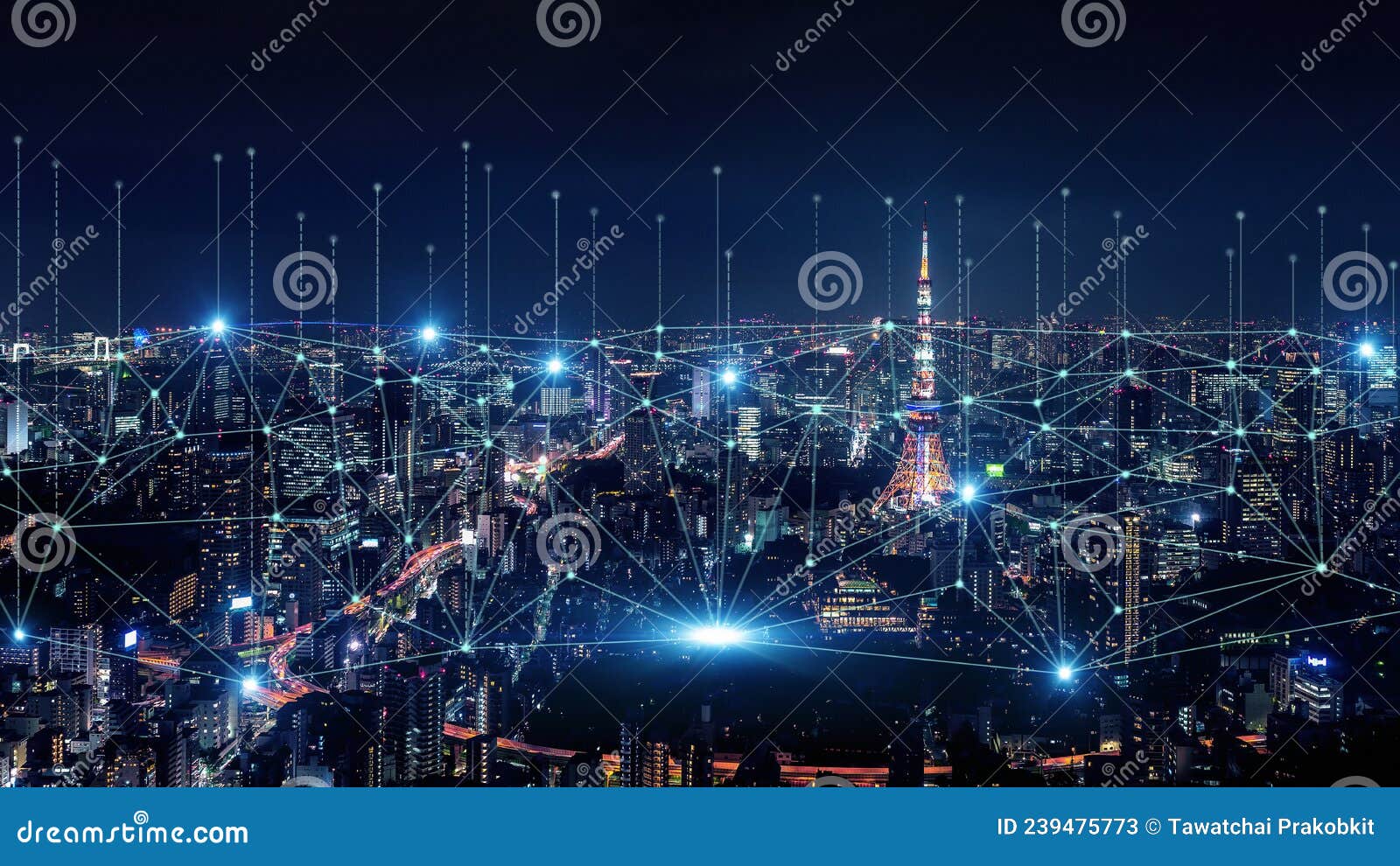 Smart Connection Network System, Smart City Network Concept, 5G ...