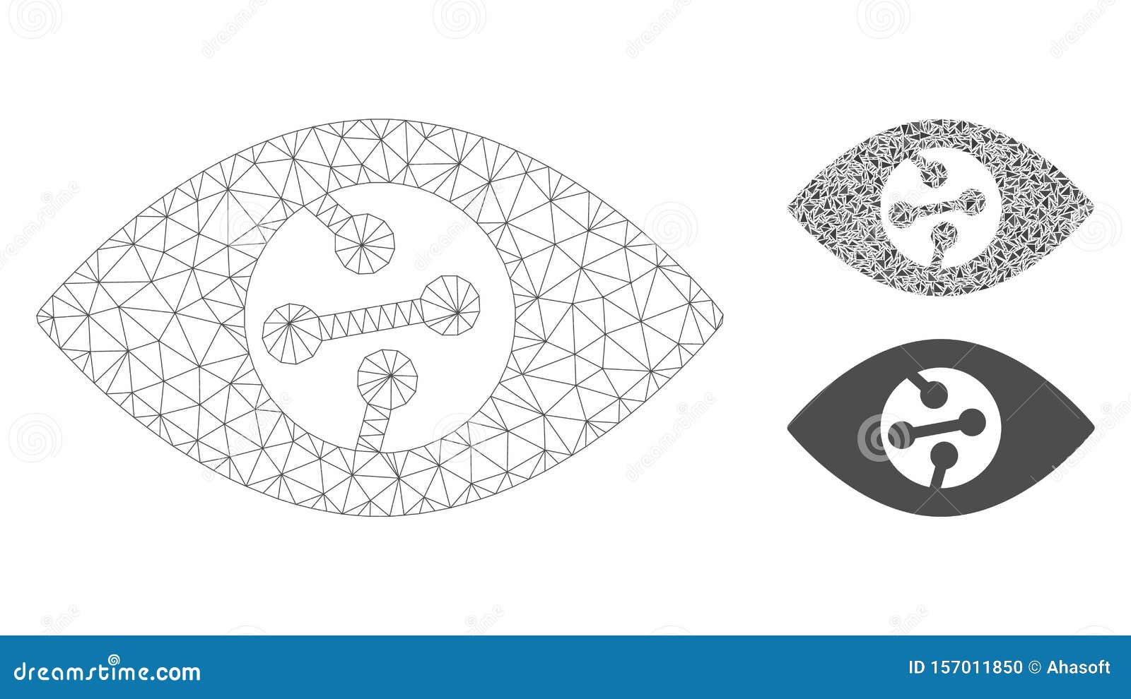Smart Contact Lens Vector Mesh Wire Frame Model and Triangle Mosaic ...
