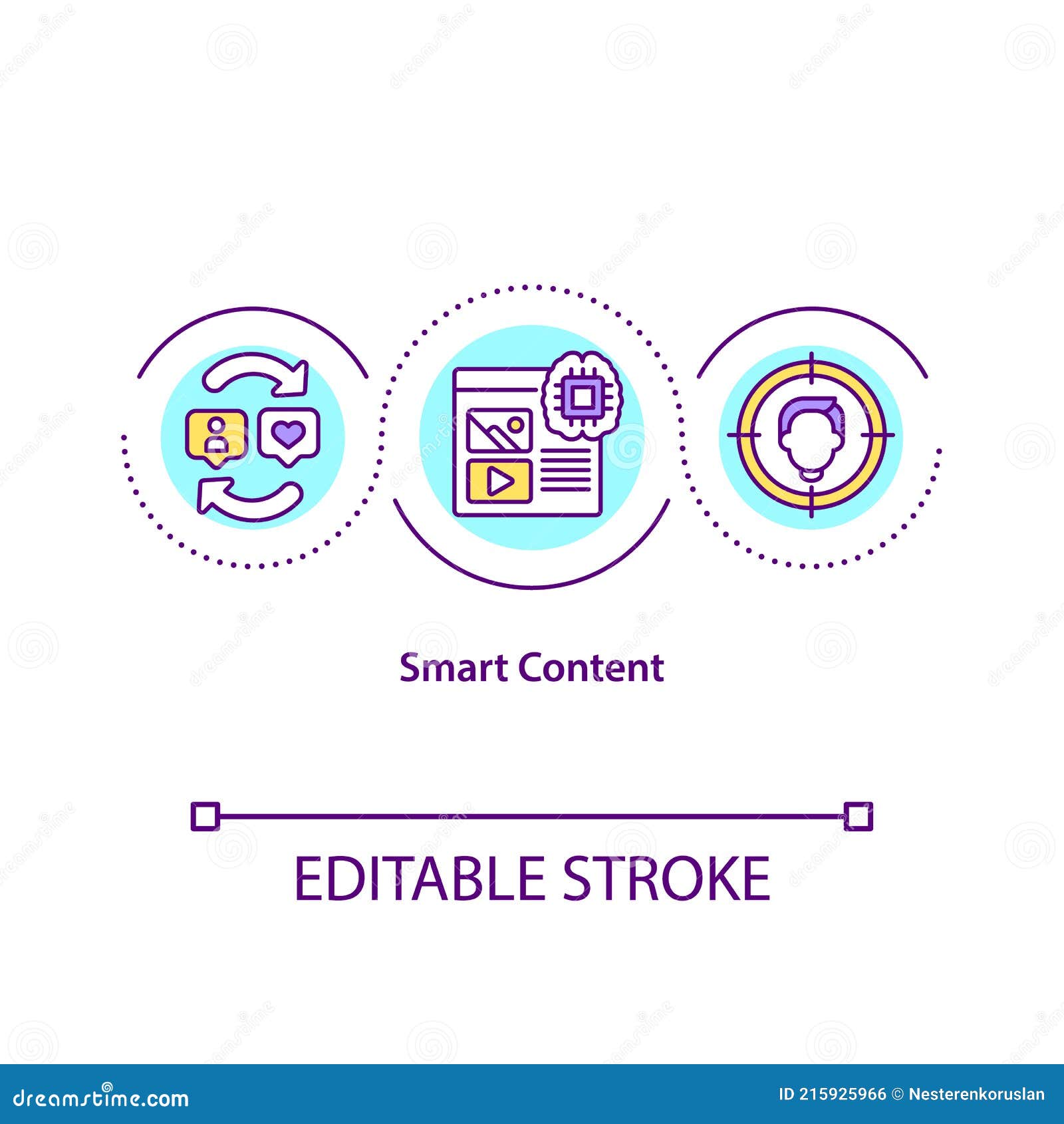 Smart content concept icon stock vector. Illustration of optimization ...