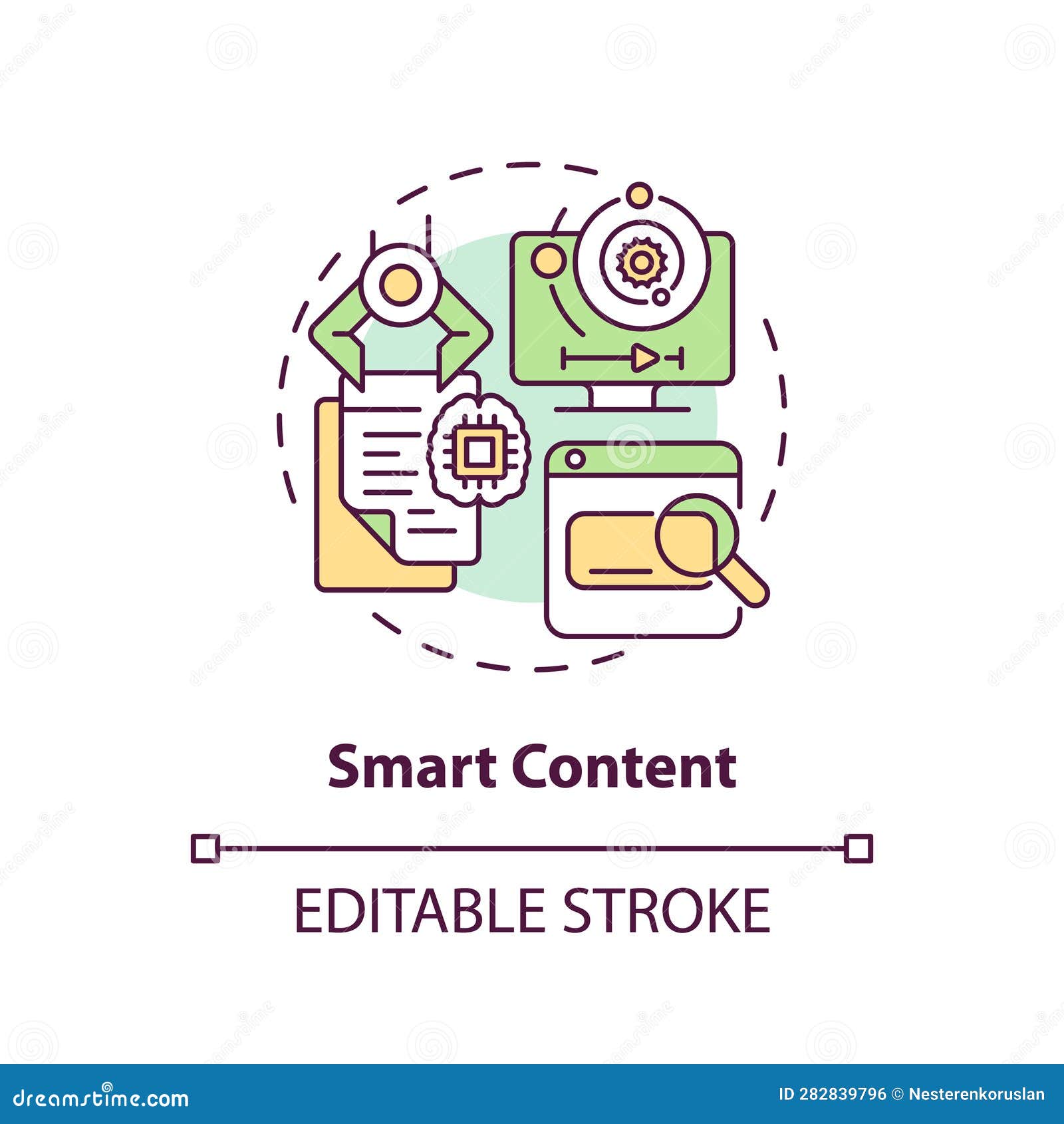 Smart Content Multicolor Concept Icon Stock Vector - Illustration of ...