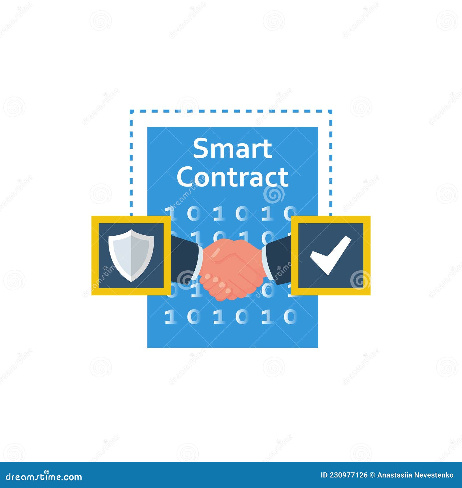 Smart Contract Concept. Blockchain Contract Icon Stock Vector ...