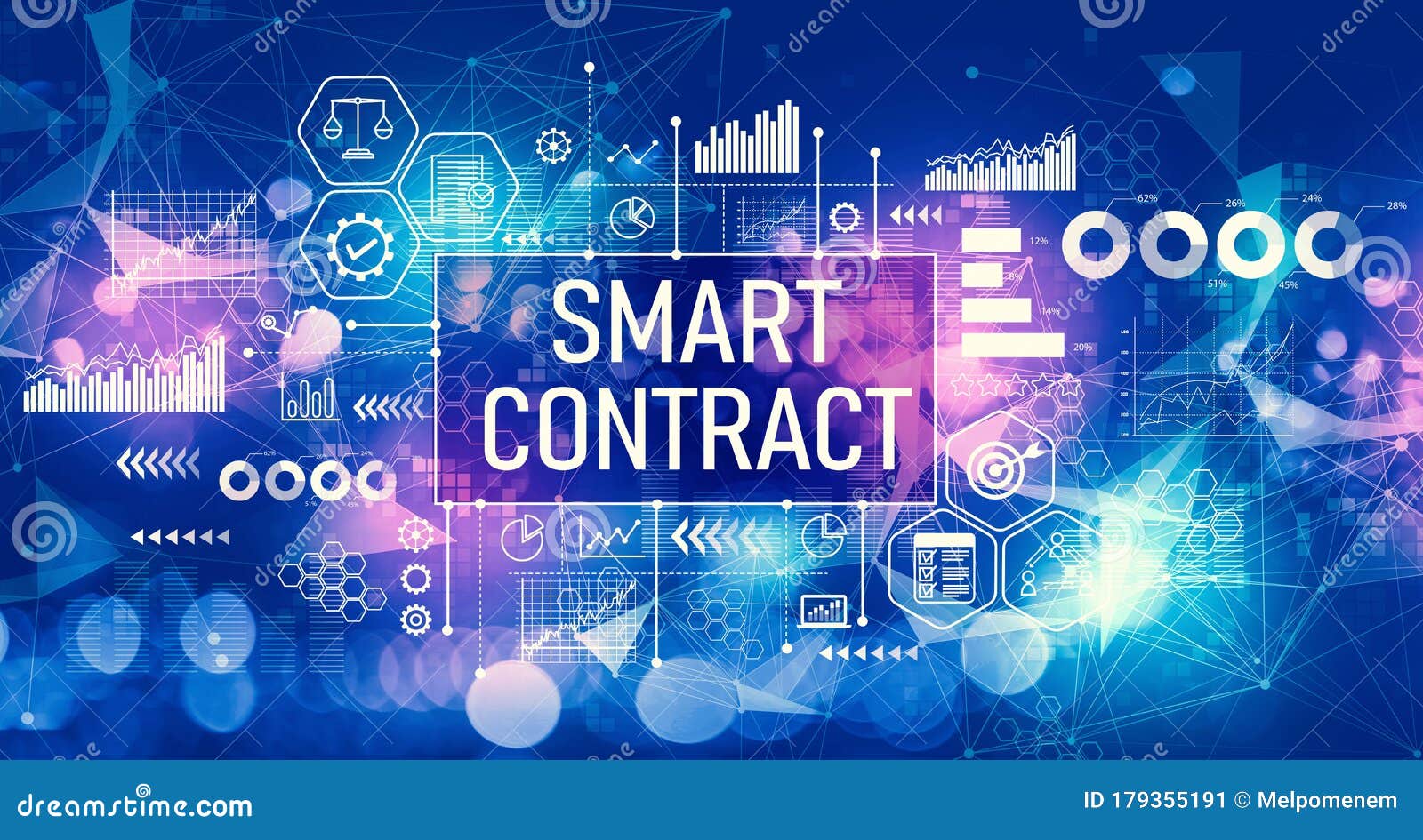 Smart Contract Concept With Technology Light Background Royalty-Free ...