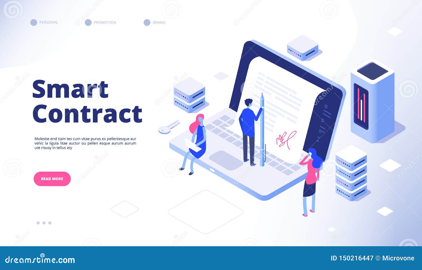 Smart Contract Cartoon Vector | CartoonDealer.com #138201891