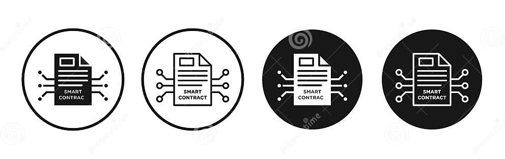 Smart Contract Icon Vector Set on White Background Stock Vector ...