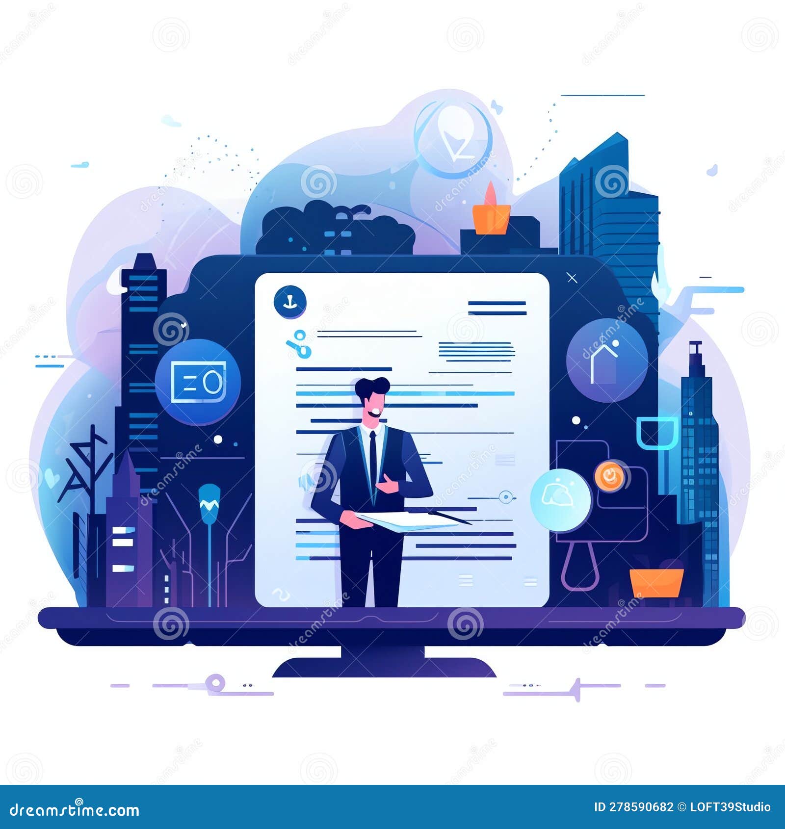 Smart_contract_management_system8 Stock Illustration - Illustration of ...