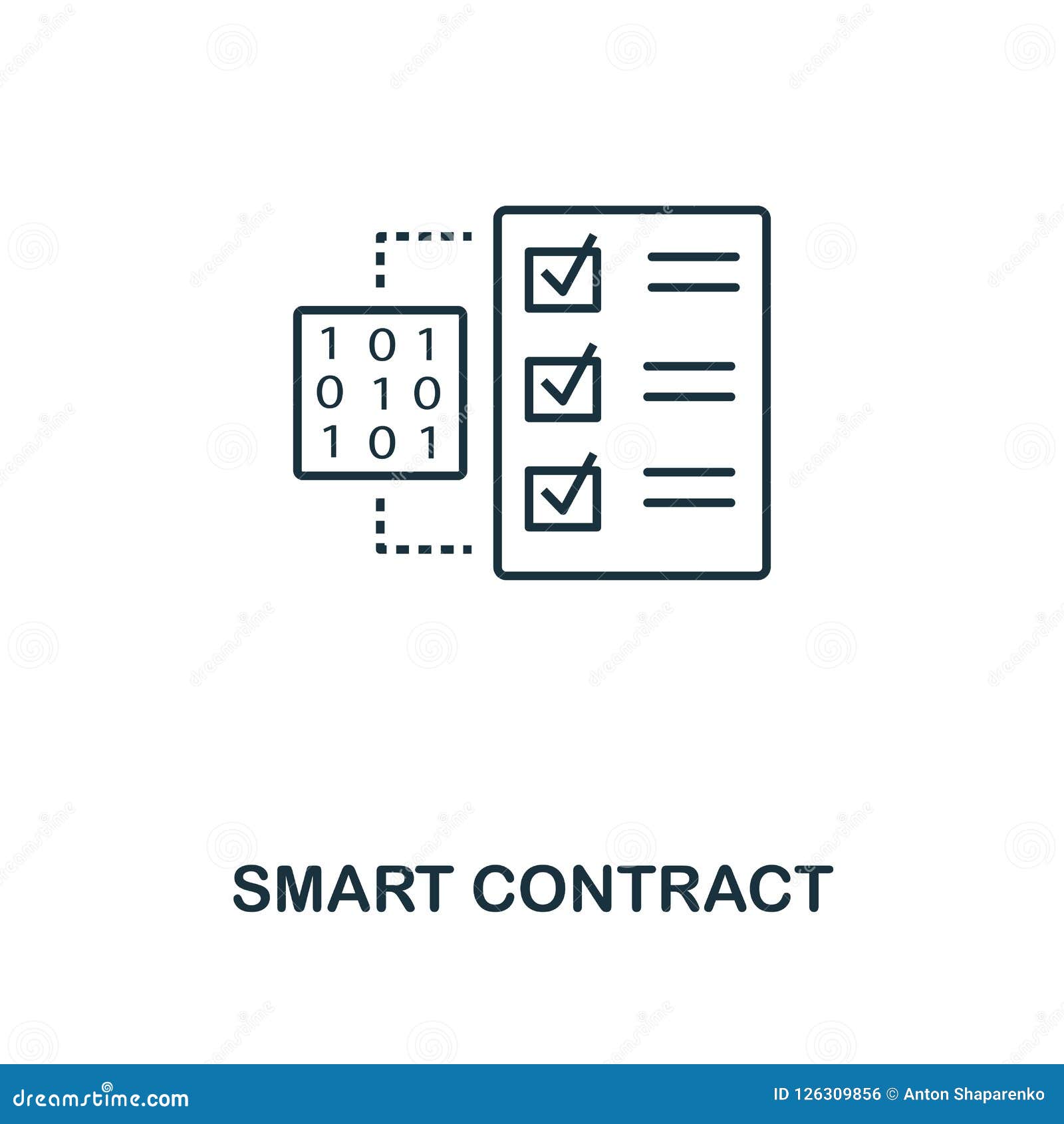 Smart Contract Outline Icon Monochrome Style Design From Crypto