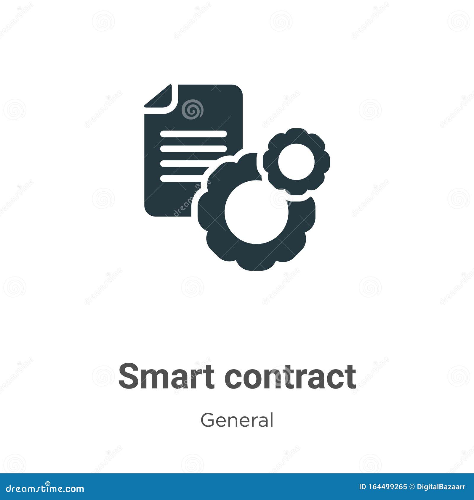 Smart Contract Vector Icon on White Background. Flat Vector Smart ...