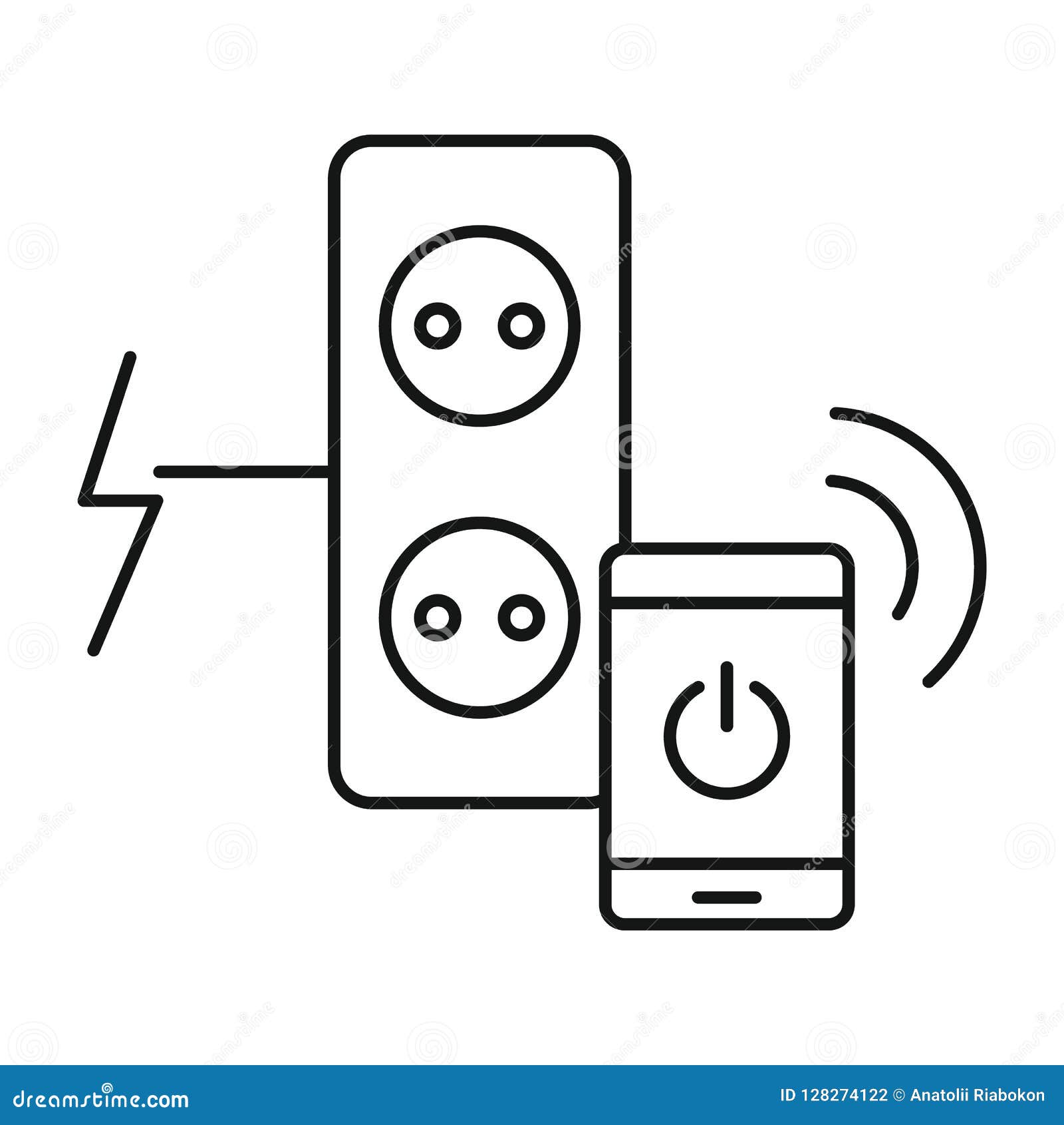 Smart Control Electricity Icon, Outline Style Stock Vector ...